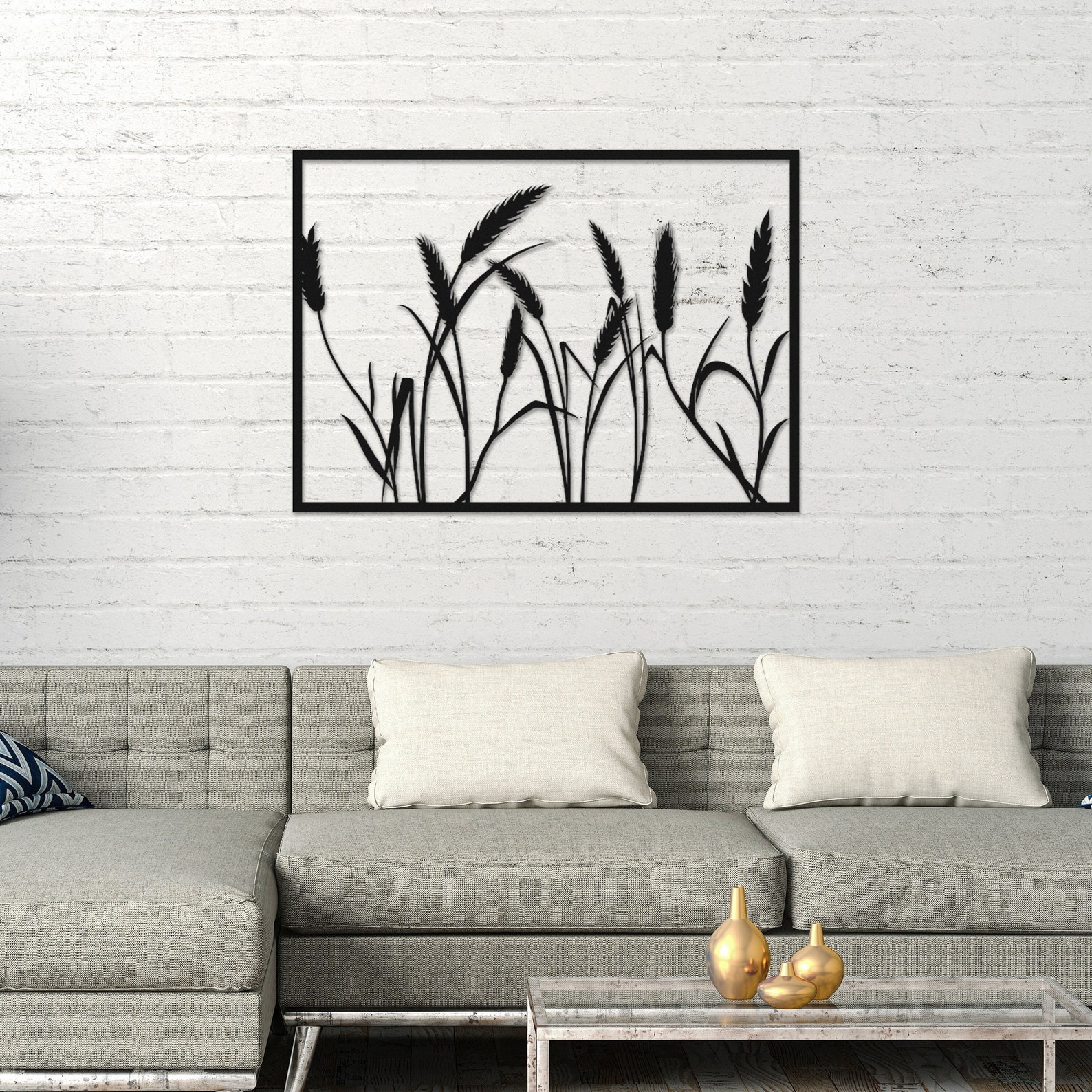 Metal Wall Art Corn Field Wall Art Spike Wall Decor Office - Etsy