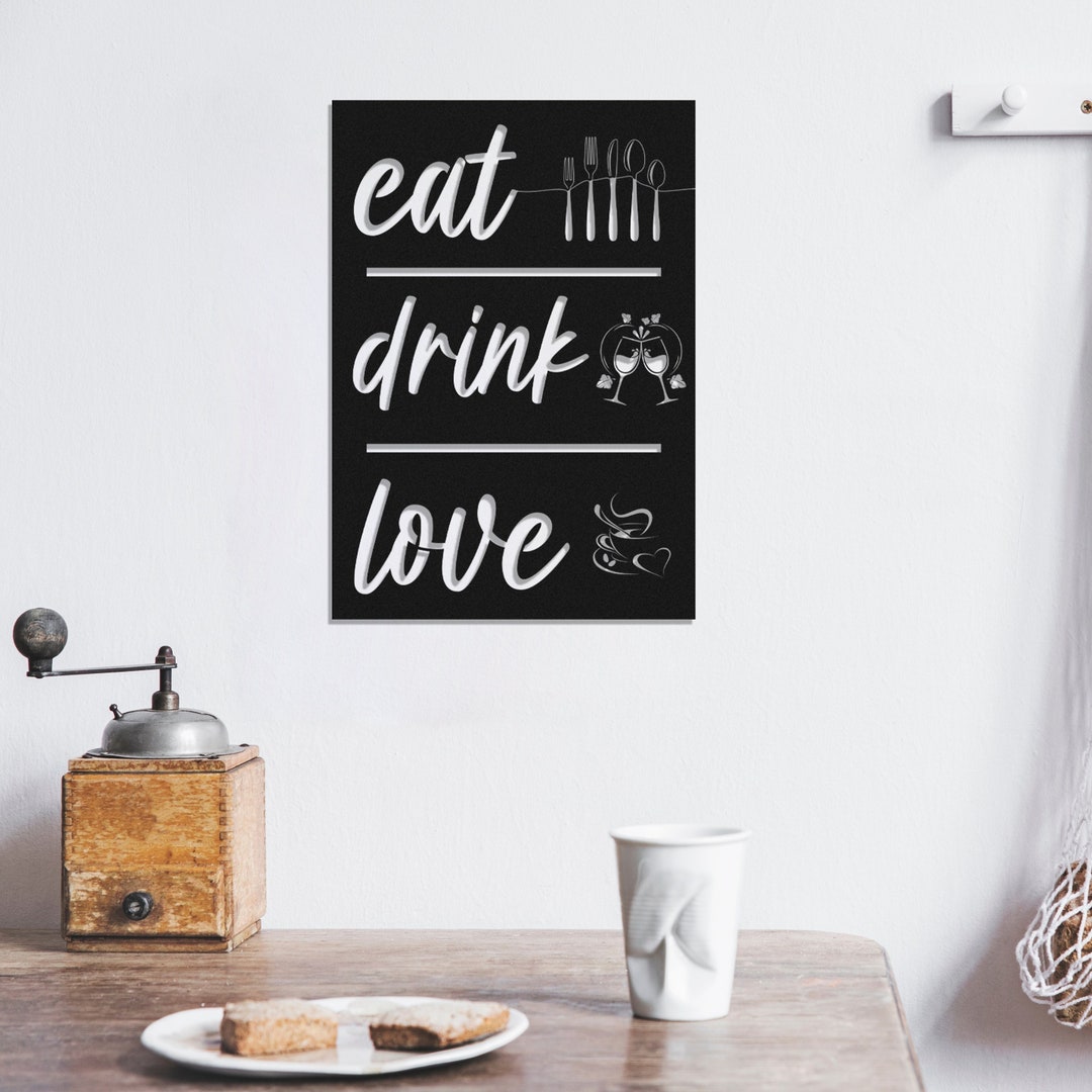 Metal Sign, Kitchen Wall Decor, Kitchen Sign, Kitchen Wall Art, Eat ...