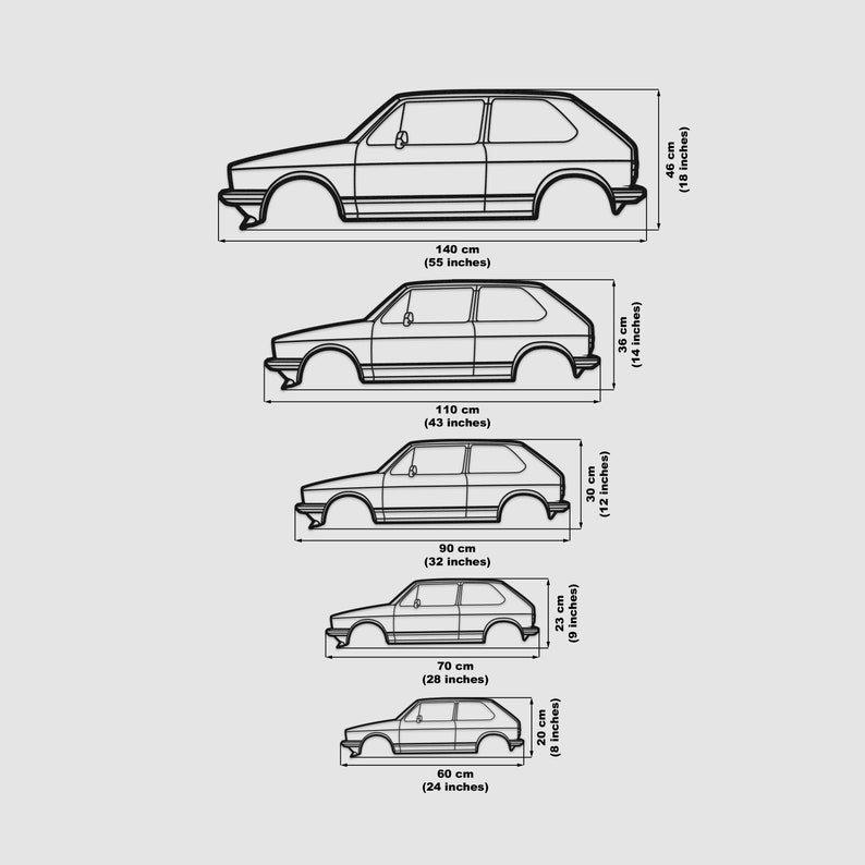Golf Mk-1 Silhouette Metal Wall Art Garage Wall Decor Car - Etsy