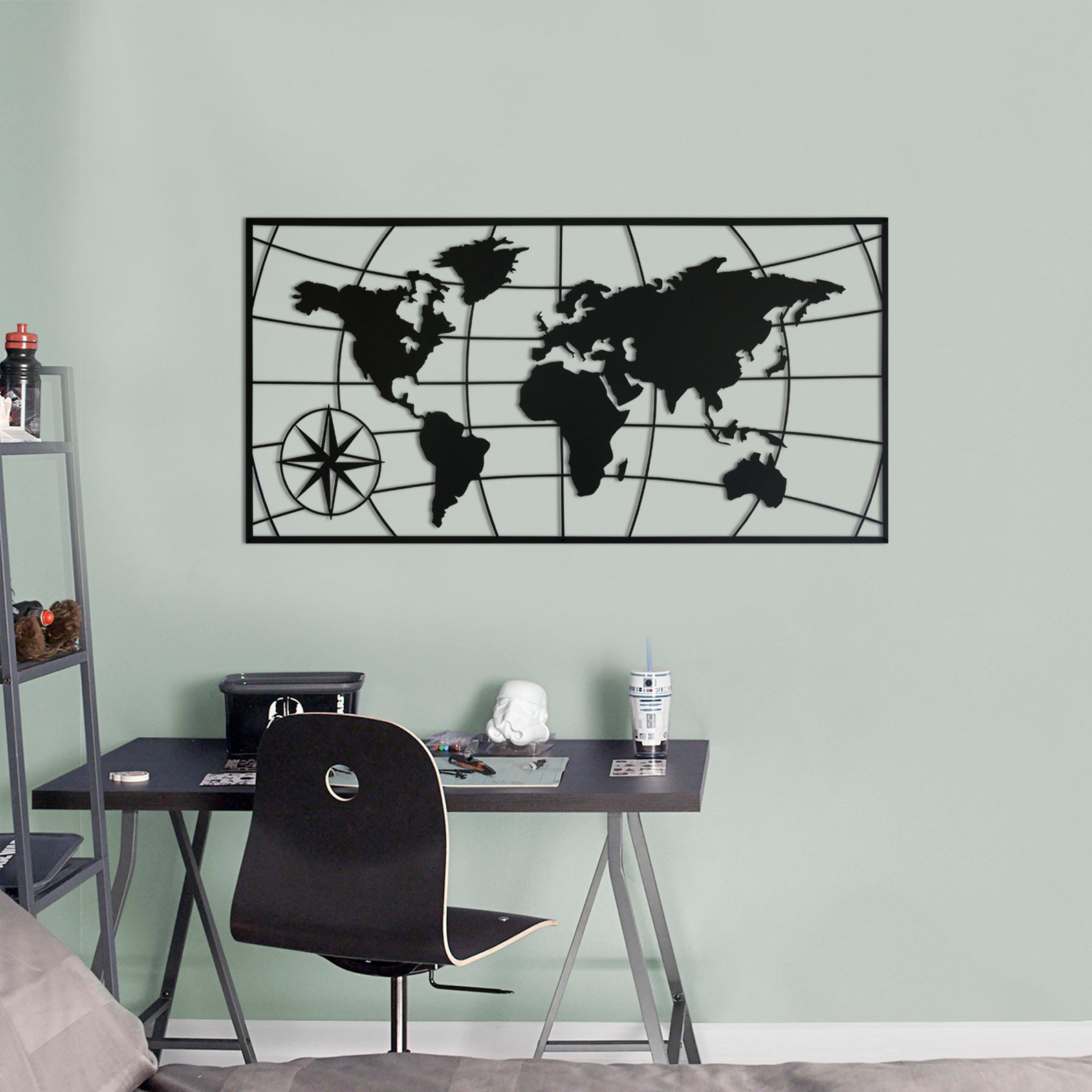 XL World Map Décor Métal Décor Mural Art Décor 3D Mural Décor | Etsy