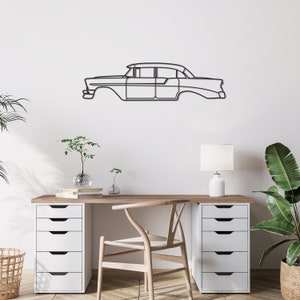 1956 Chevrolet Belair Silhouette Metal Wall Art, Garage Wall Decor, Car ...