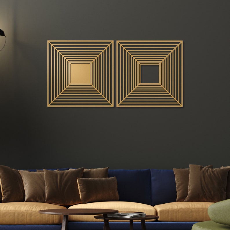 Metal Wall Art Square Optical Illusion Wall Art Optical Wall - Etsy