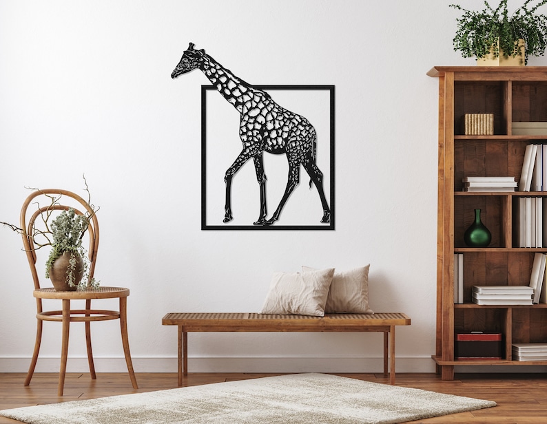 Geometric Giraffe Metal Wall Decor, Housewarming Gift - Etsy