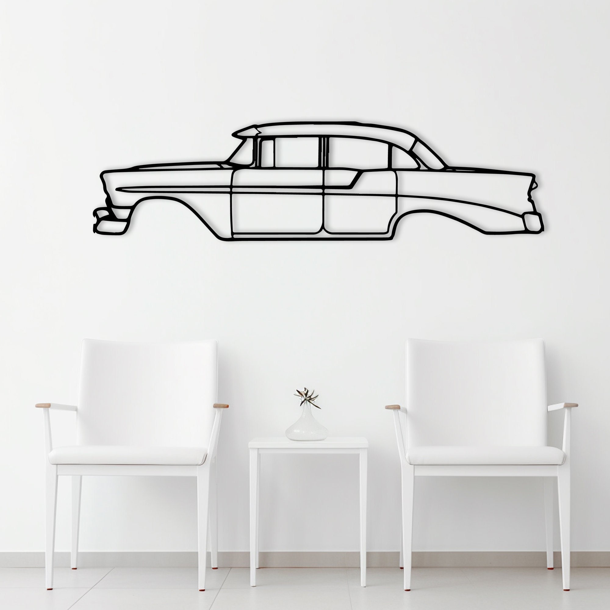 1956 Chevy Bel Air Silhouette: Metal Wall Art, Garage Decor - Etsy