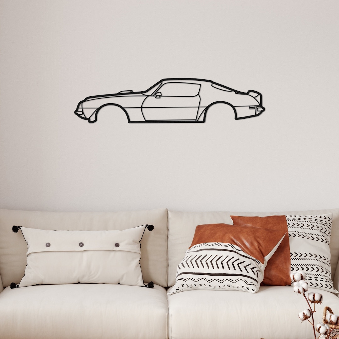 1977 Pontiac Firebird Silhouette Metal Wall Art, Garage Wall Decor, Car ...
