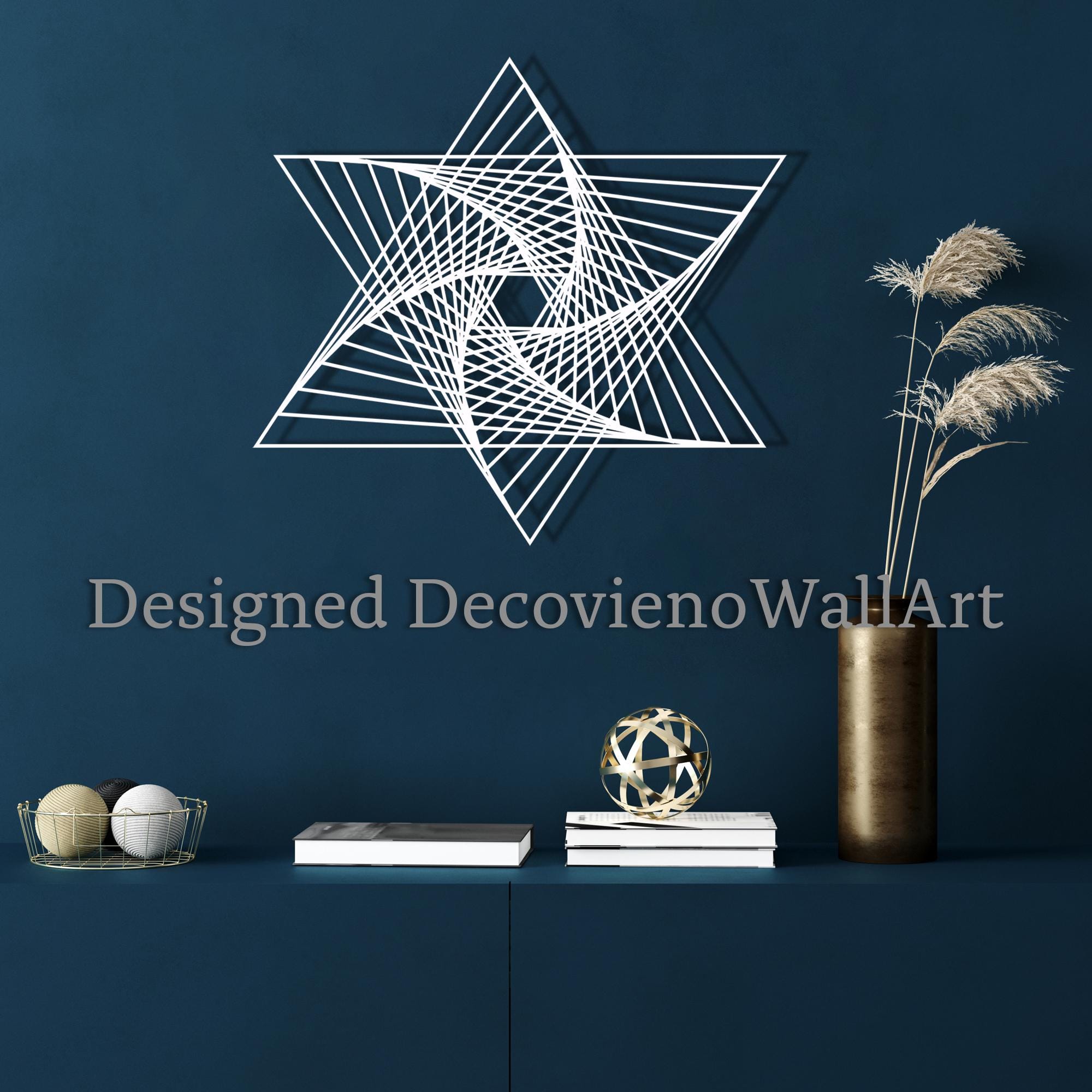 Spiral Star of David Metal Wall Art: Minimalist Scripture Decor - Etsy