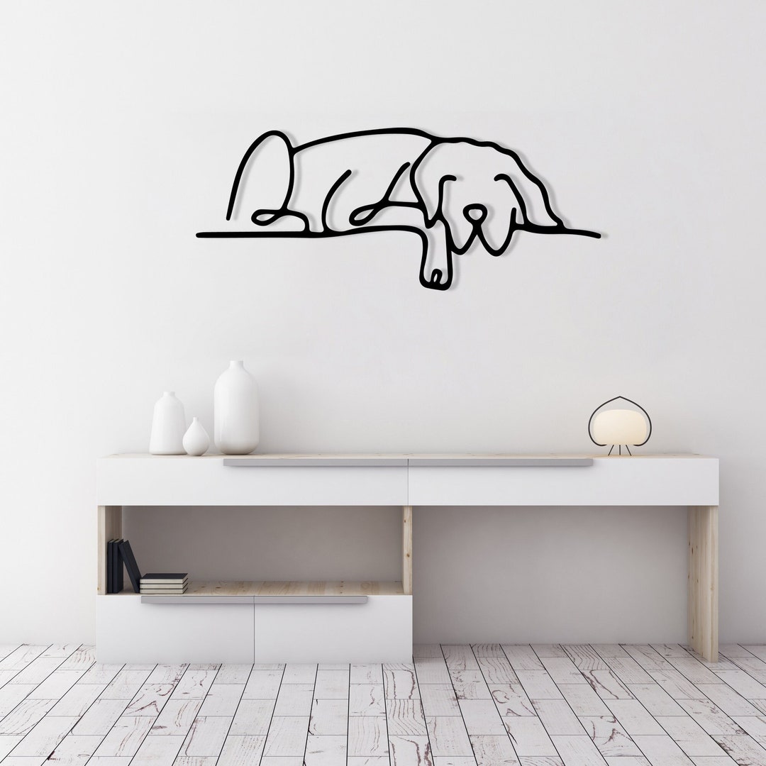 Minimalist Dog Metal Wall Art: Puppy Silhouette Decor - Etsy