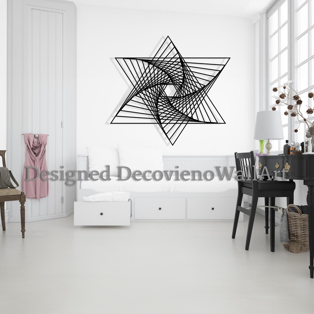 Spiral Star of David Metal Wall Art: Minimalist Scripture Decor - Etsy