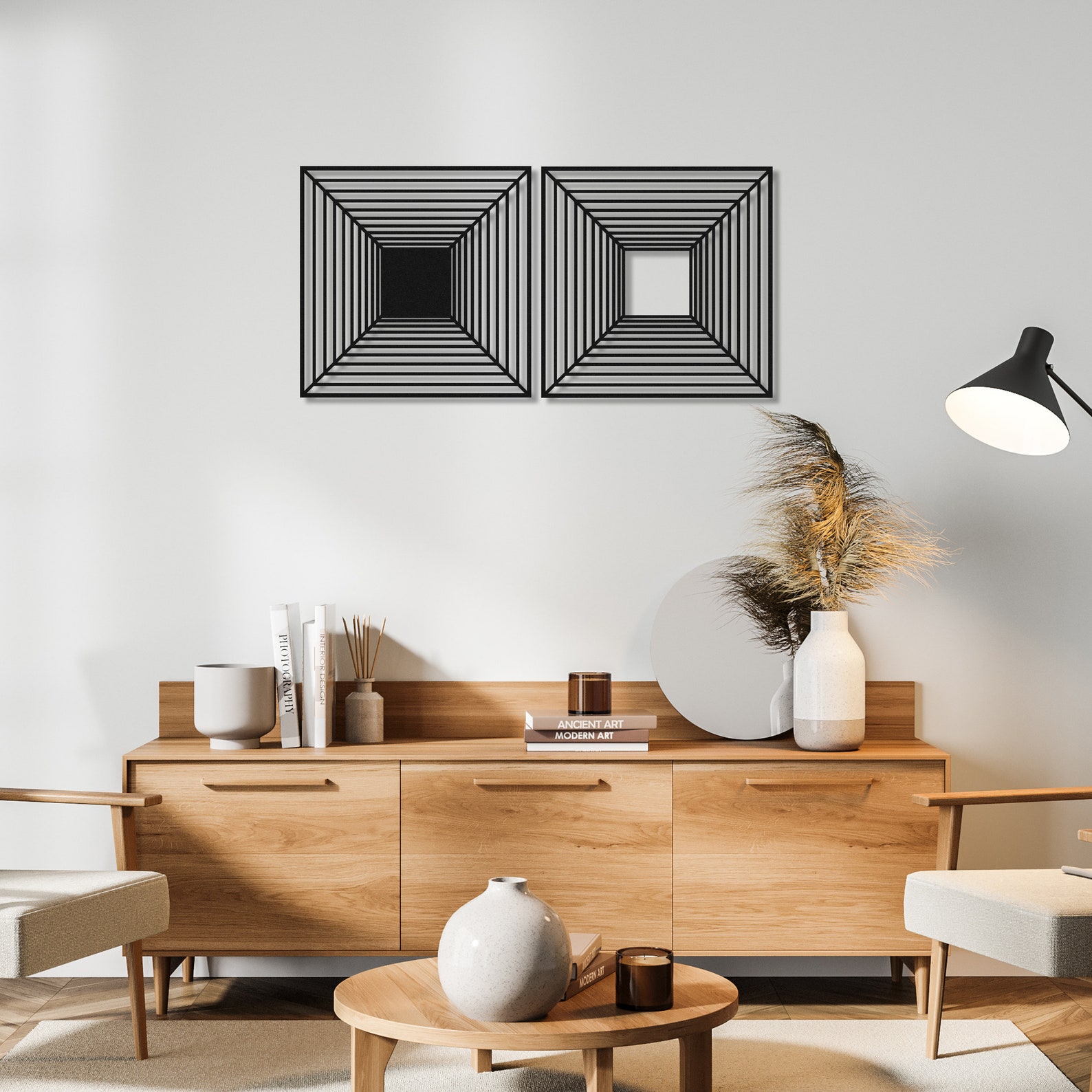 Metal Wall Art Square Optical Illusion Wall Art Optical Wall - Etsy