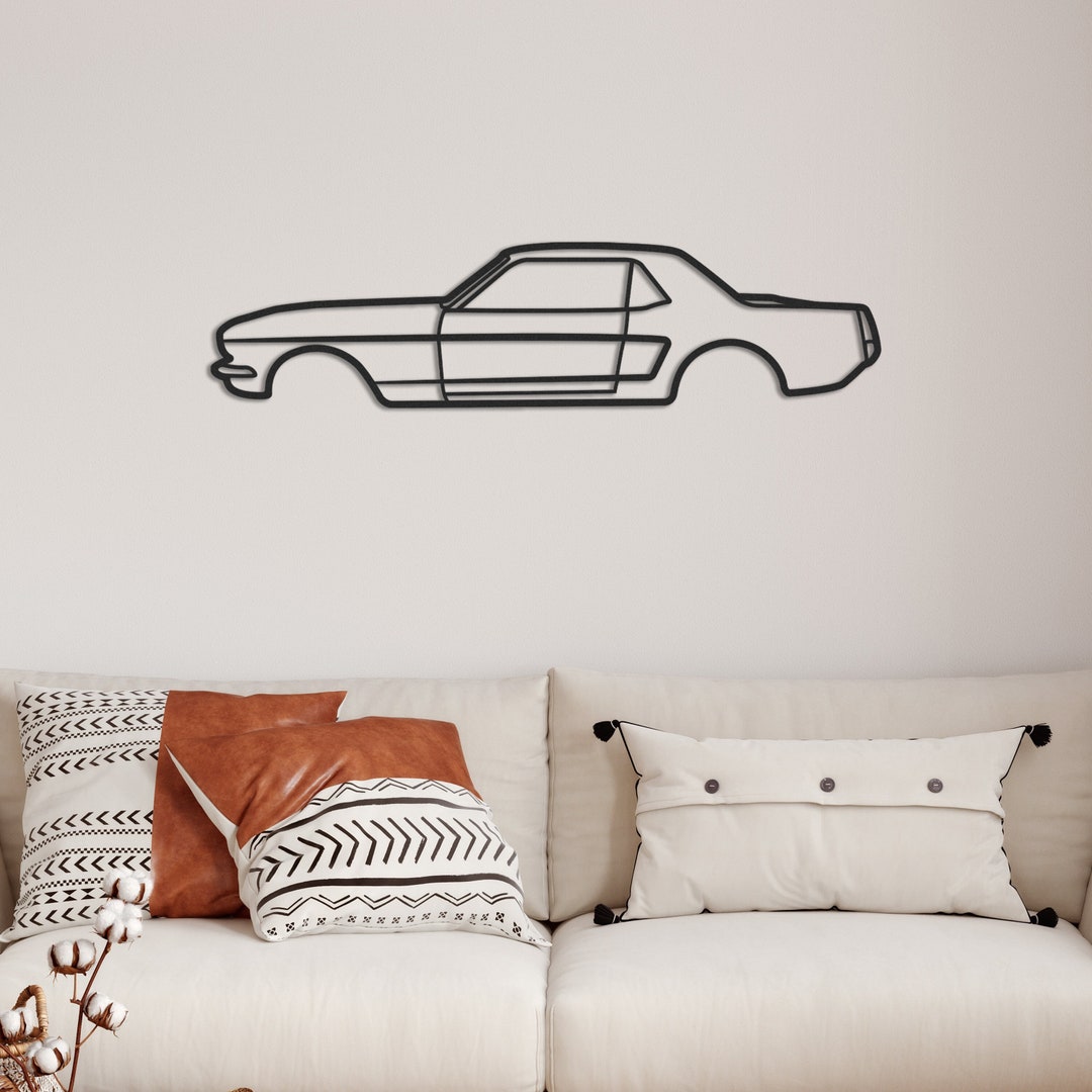 1964 Ford Mustang Silhouette Metal Wall Art, Garage Wall Decor, Car ...