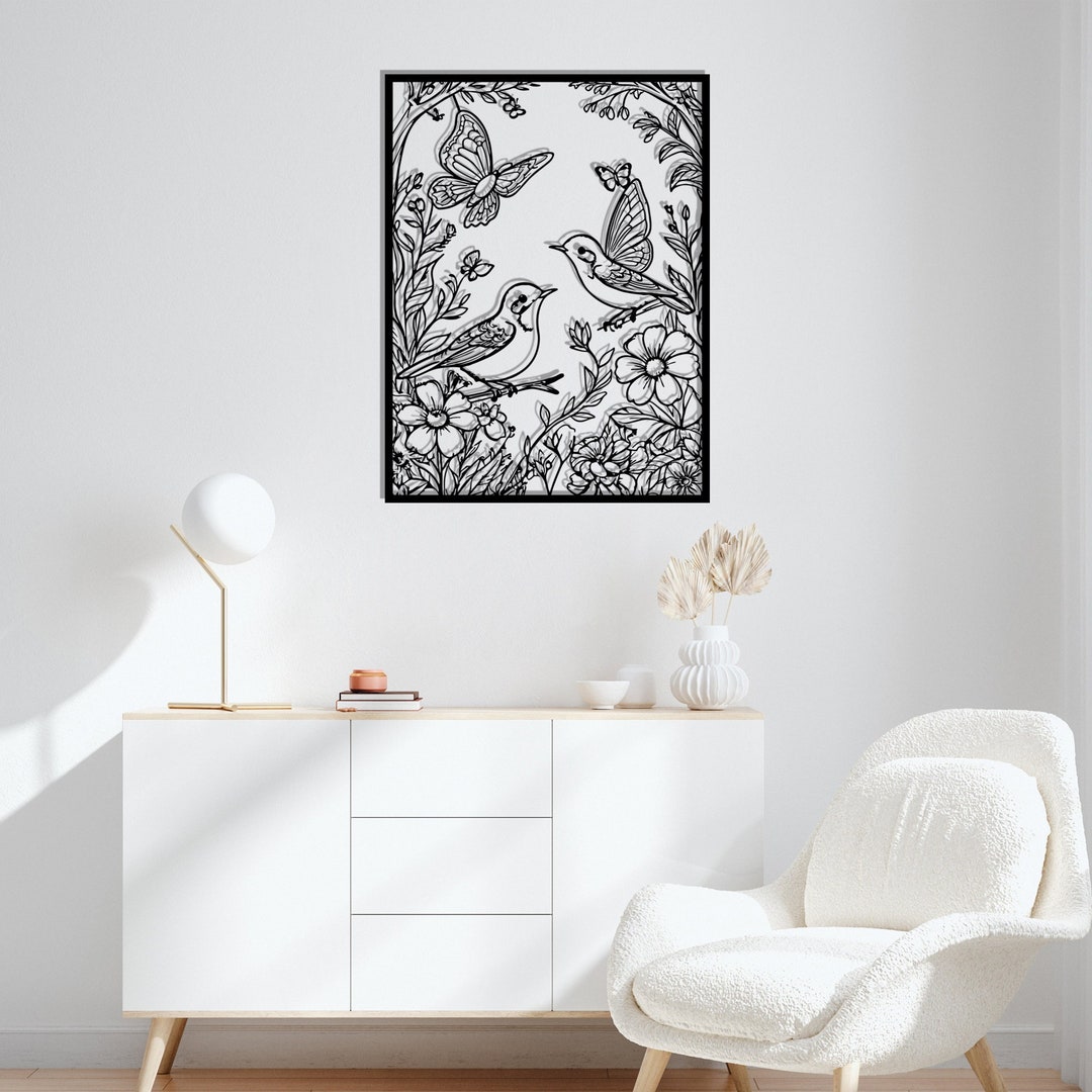 Nightingale Garden Metal Wall Decor, Metal Wall Art, Nature Decor ...