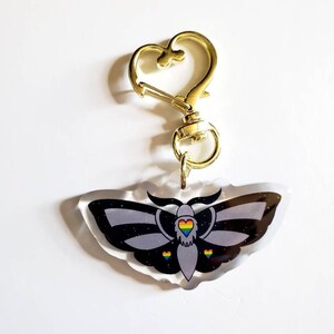 Pride Moth Keychain Glitter Charm LGBTQ+ (gay, Bi, Trans, Aro/ace, Enby ...