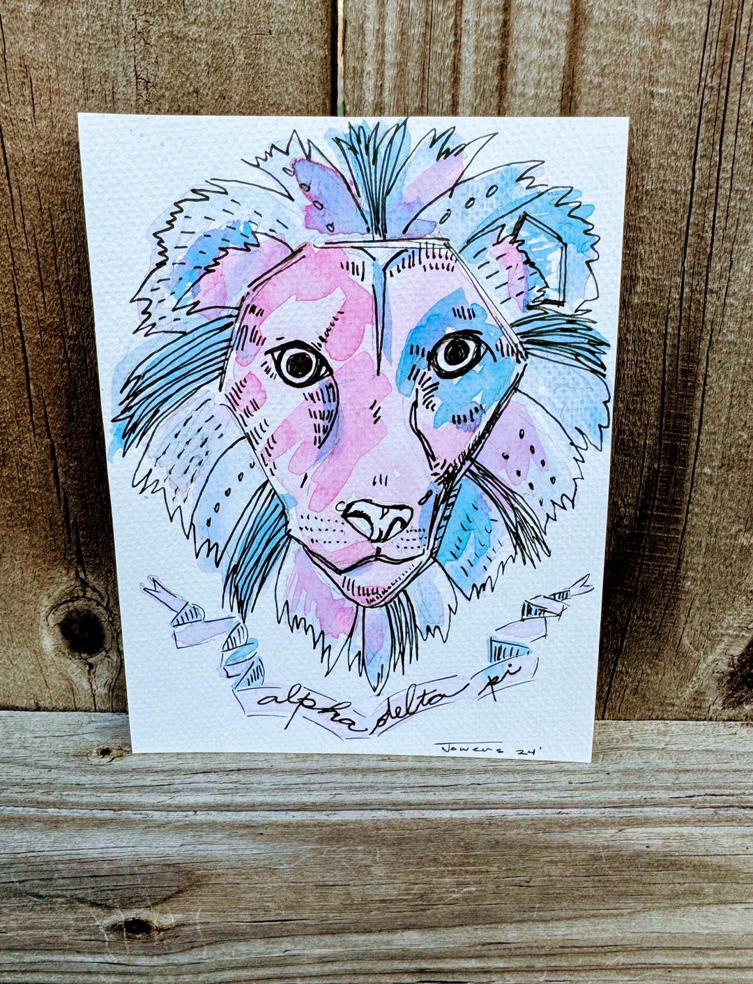 Alphie the Lion Art Print: Alpha Delta Pi Sorority Mascot - Etsy
