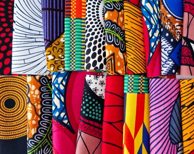 African Print Assorted Patchwork Squares X52 | Lucky Dip Charm Square ...