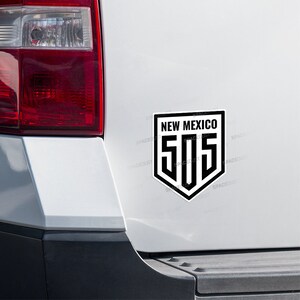 505 Two Sticker Set: 4″ X 5" New Mexico Area Code Black and White ...