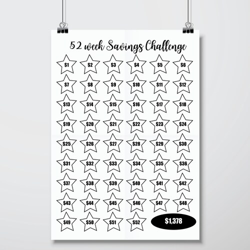 52 Week Savings Challenge - Etsy