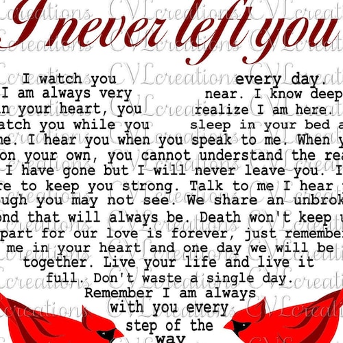 I Never Left You Poem SVG FILE - Etsy