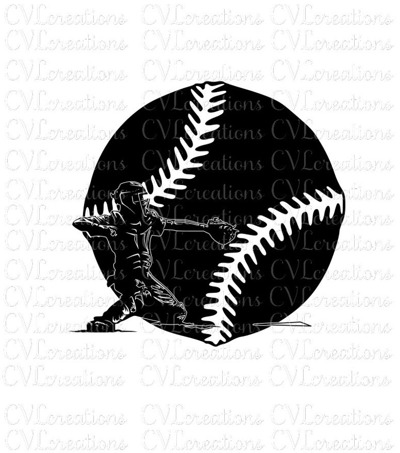 Baseball Catcher Digital File SVG PNG DXF Pdf Eps - Etsy