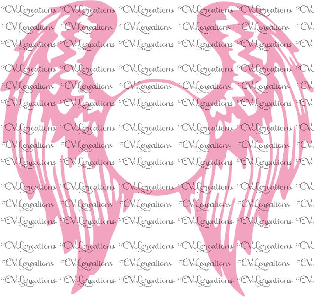 Angel Wings Monogram SVG DXF PNG - Etsy