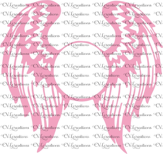 Angel Wings Monogram SVG DXF PNG | Etsy