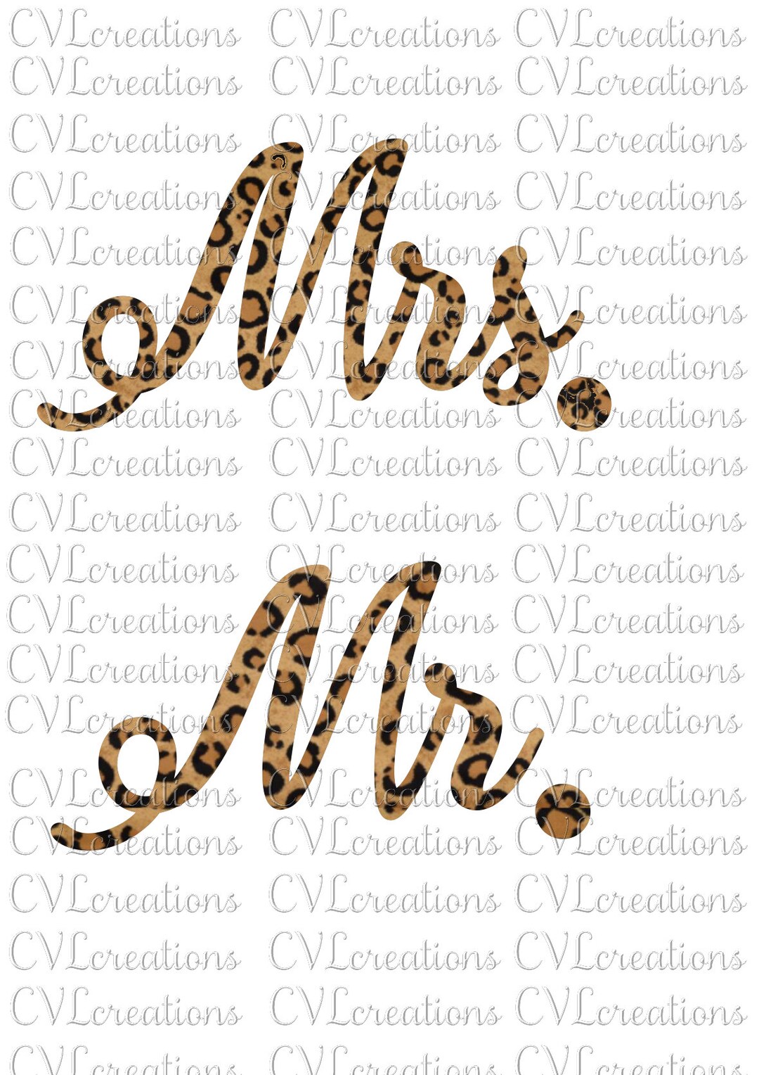 2 Designs for Couples ...mrs. and Mr. in Cheetah Print for Separate ...