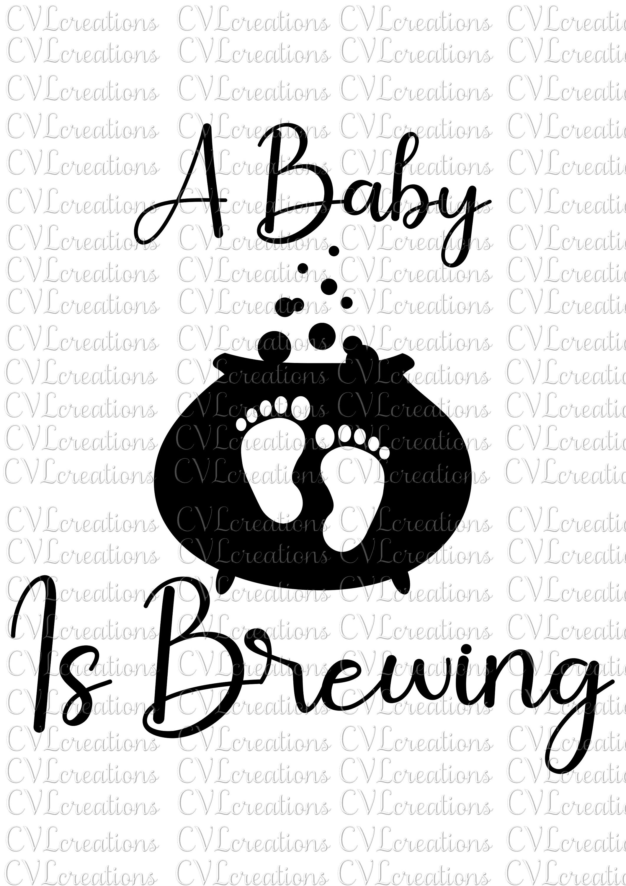 A Baby is Brewing Halloween Cauldron Baby Footprints Pregnancy - Etsy