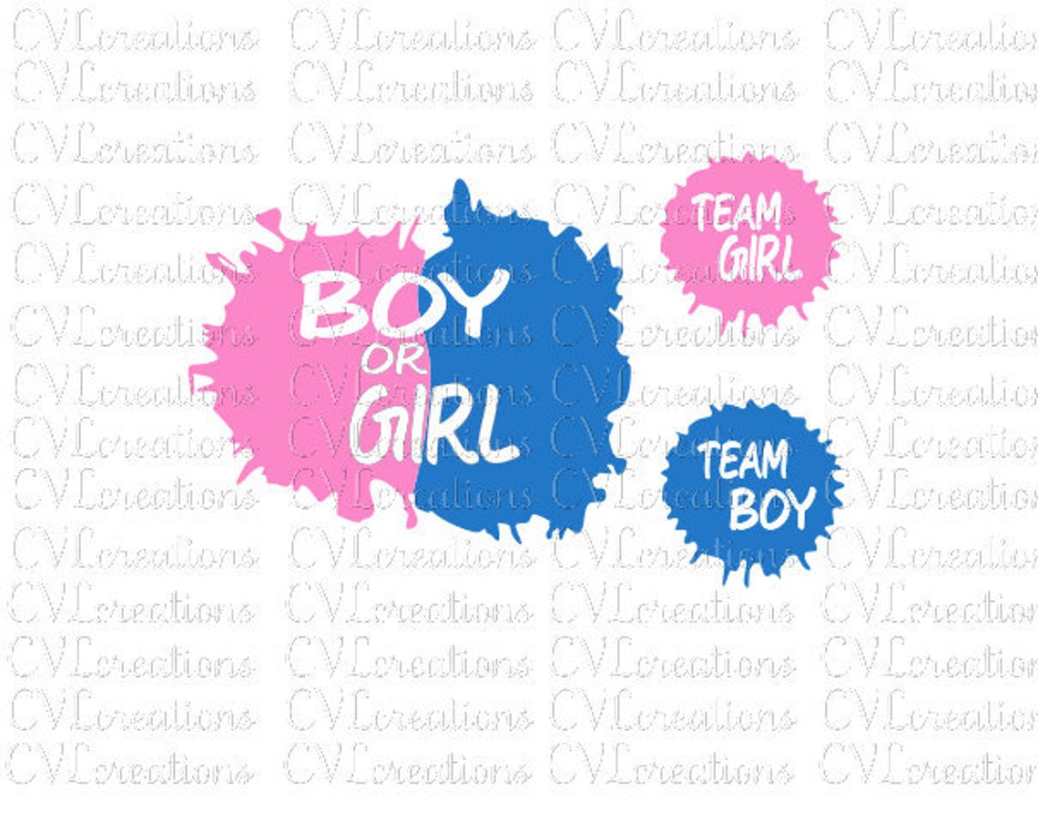 Boy or Girl Team Girl Team Boy Paint Splatter Gender Reveal SVG PNG DXF ...
