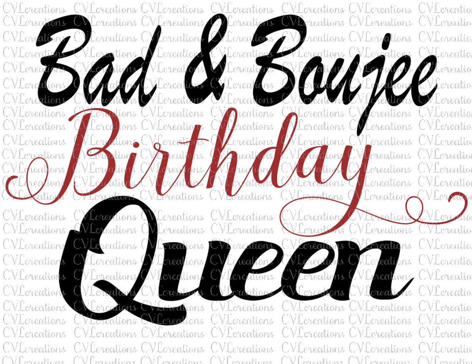 Bad & Boujee Birthday Queen Digital File SVG PNG DXF Eps Pdf - Etsy