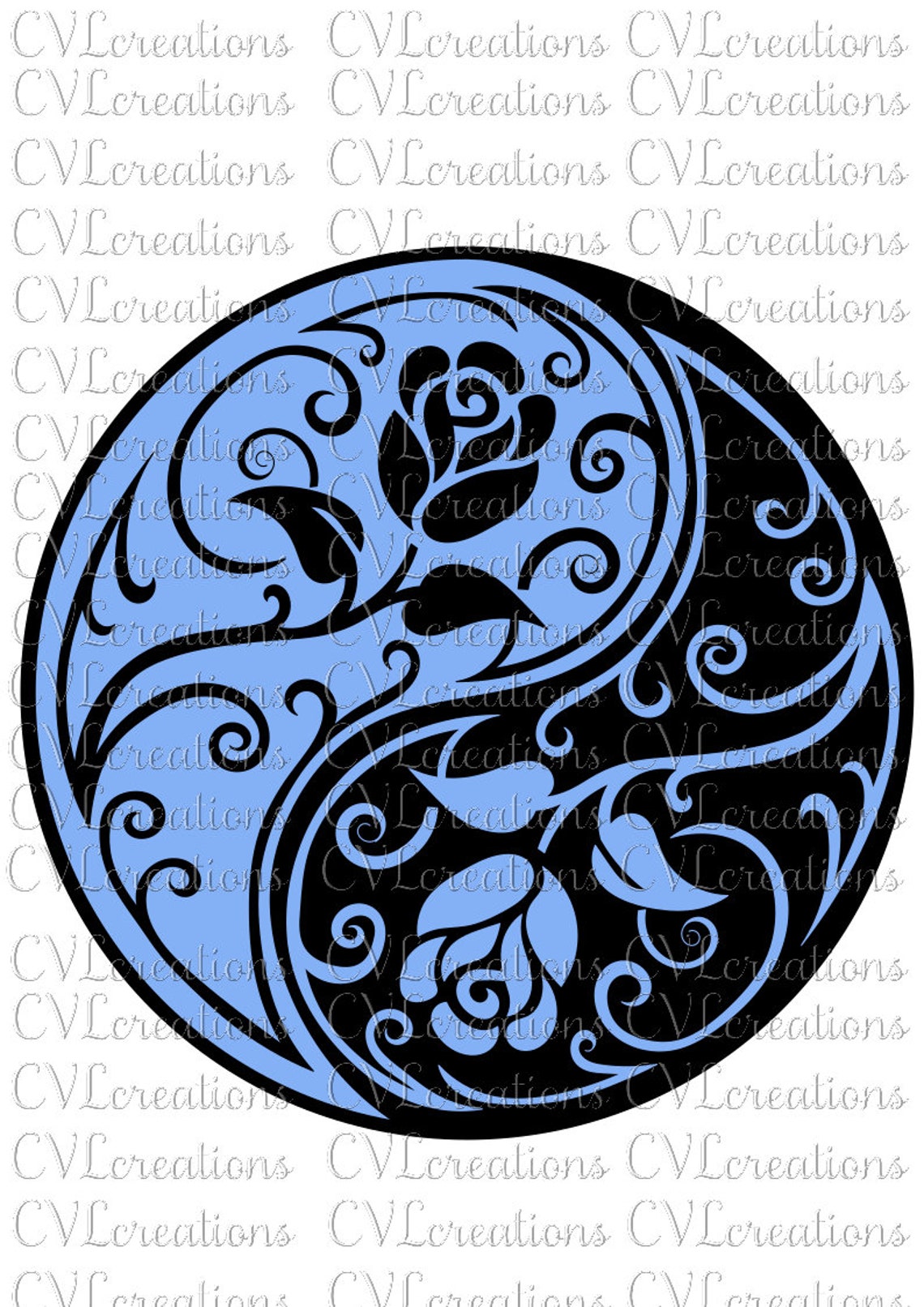 Ying Yang Rose Digital File SVG PNG DXF Pdf - Etsy