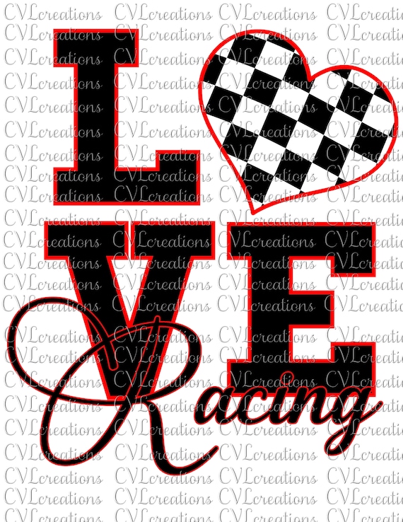 LOVE Racing Black and Red Digital File SVG PNG Dxf | Etsy