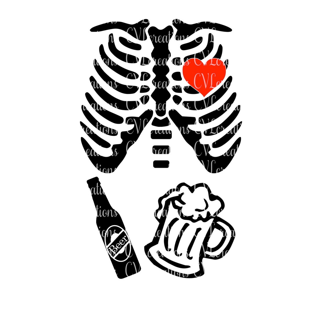Expecting Daddy Beer Belly Skeleton Pregnancy Maternity SVG DXF EPS Png ...