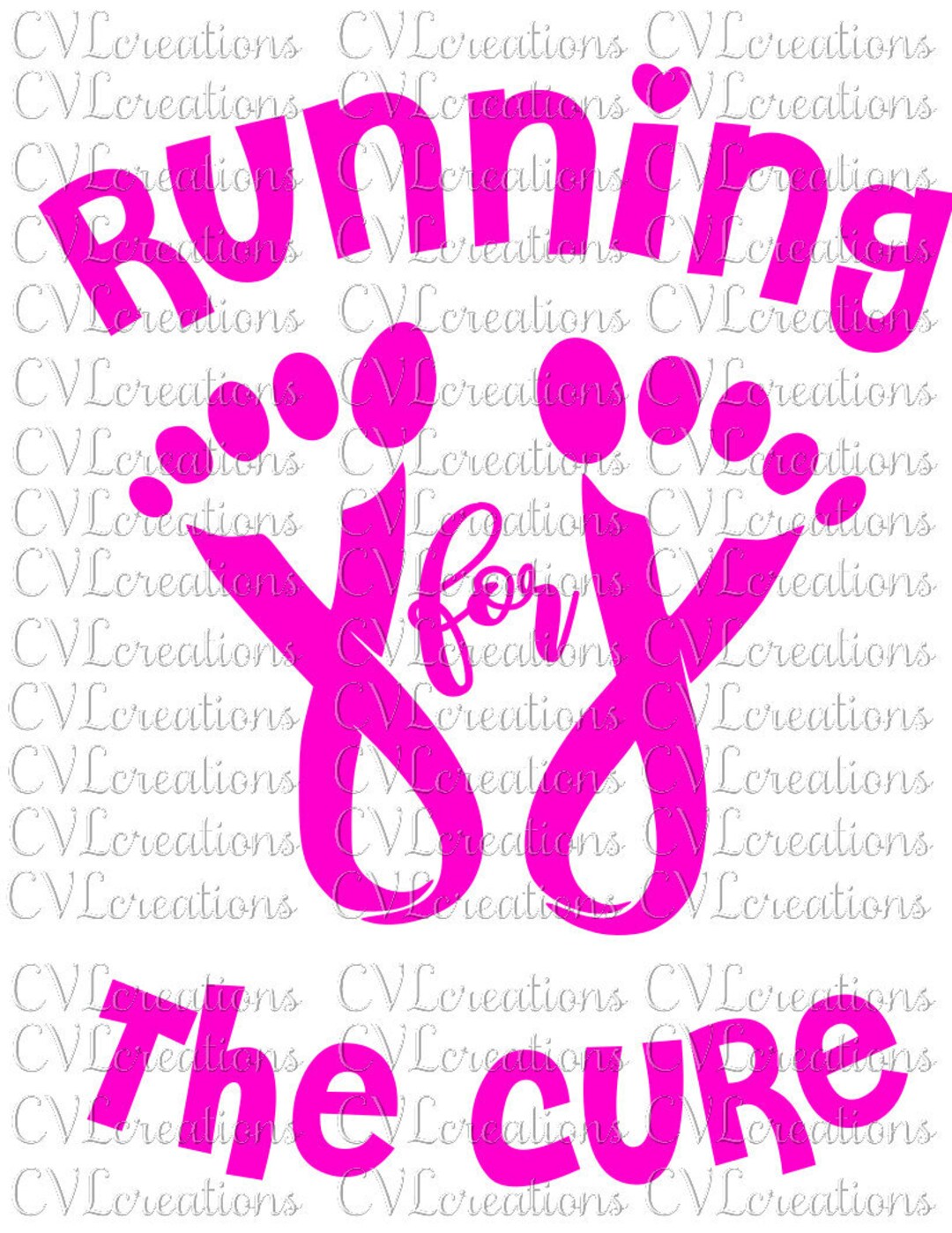 Running for the Cure Cancer Awareness Digital File SVG PNG DXF Pdf - Etsy