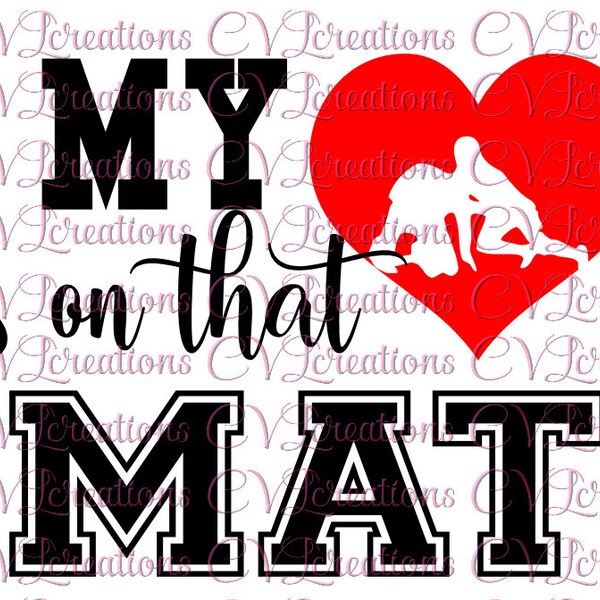 Wrestling My Heart is on the Mat Svg - Etsy