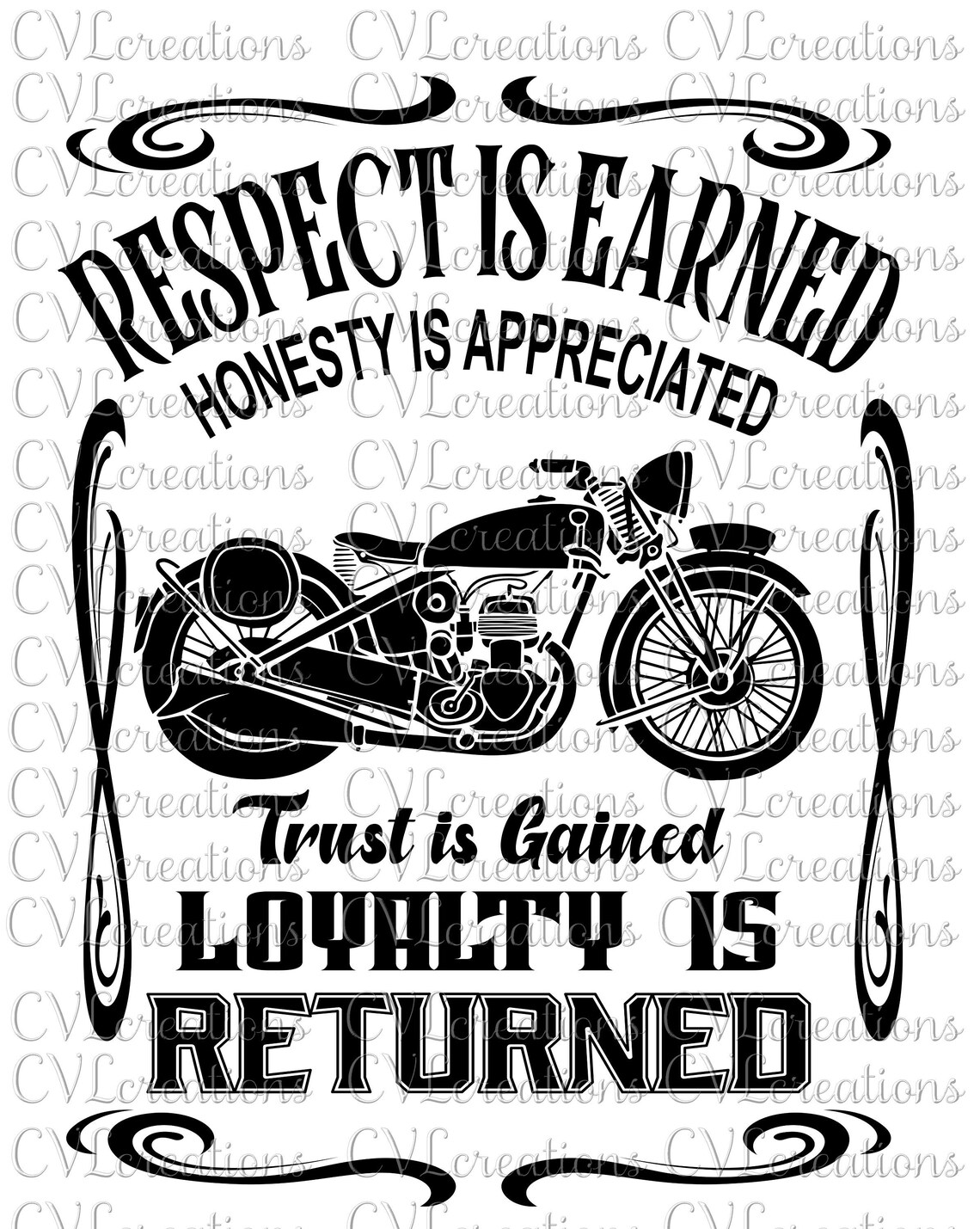 Respect is Earned Motorcycle Digital File SVG PNG DXF Pdf Eps - Etsy