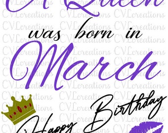This Queen Was Born in March Png - Etsy