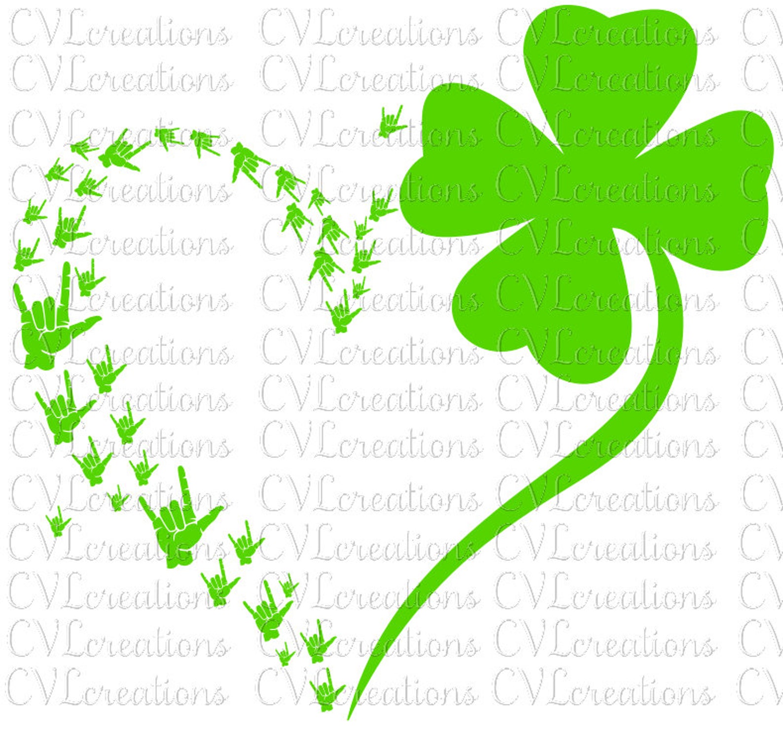 ASL I Love You Shamrock Digital File SVG DXF Eps Png Pdf - Etsy