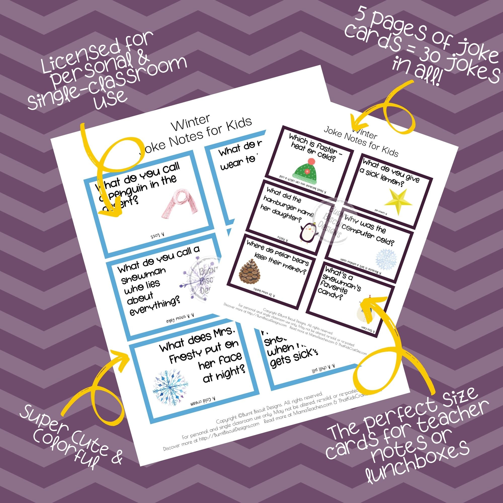 Winter Lunch Box Jokes Printable - Etsy