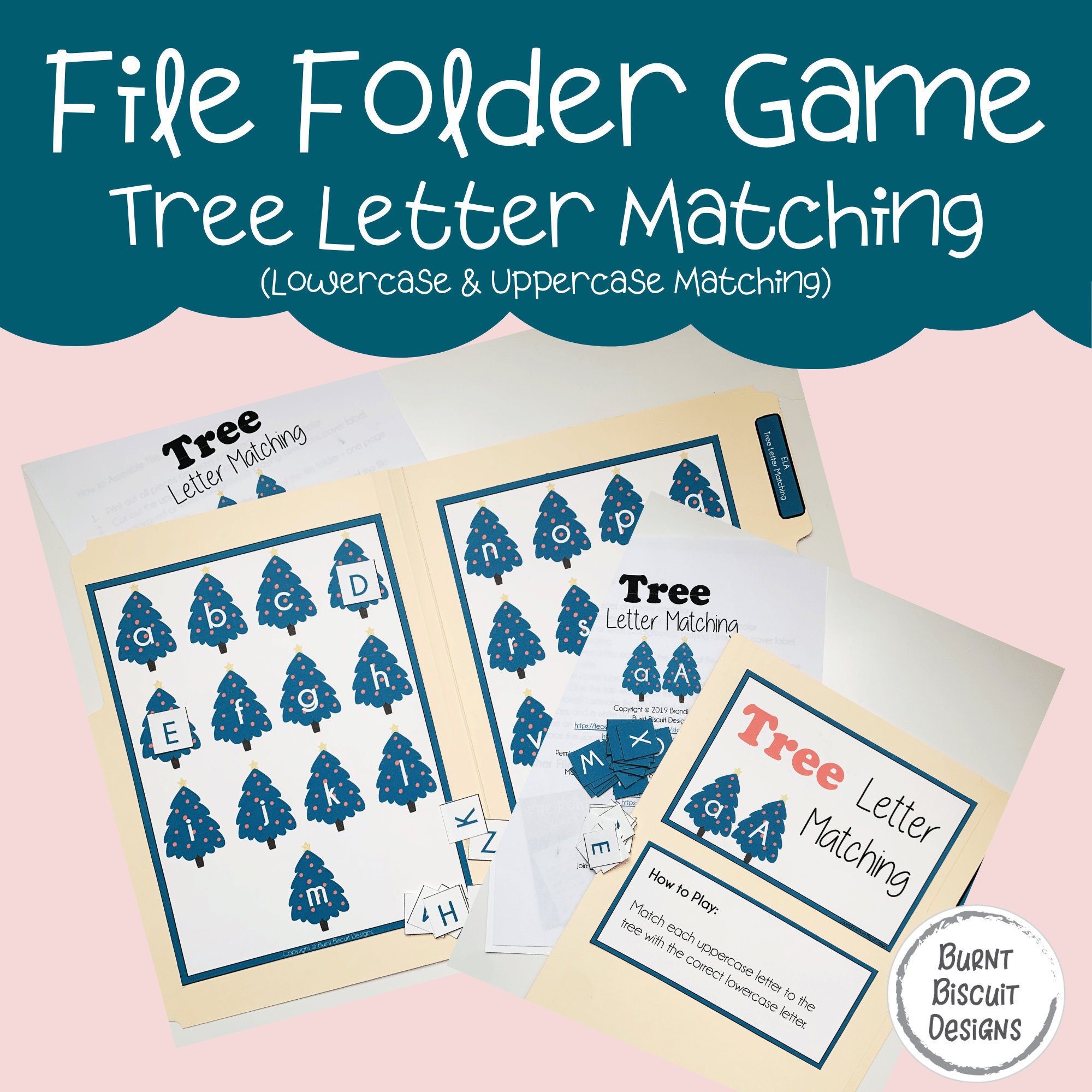Preschool File Folder Game - Christmas Tree Letter Matching Activity - Etsy