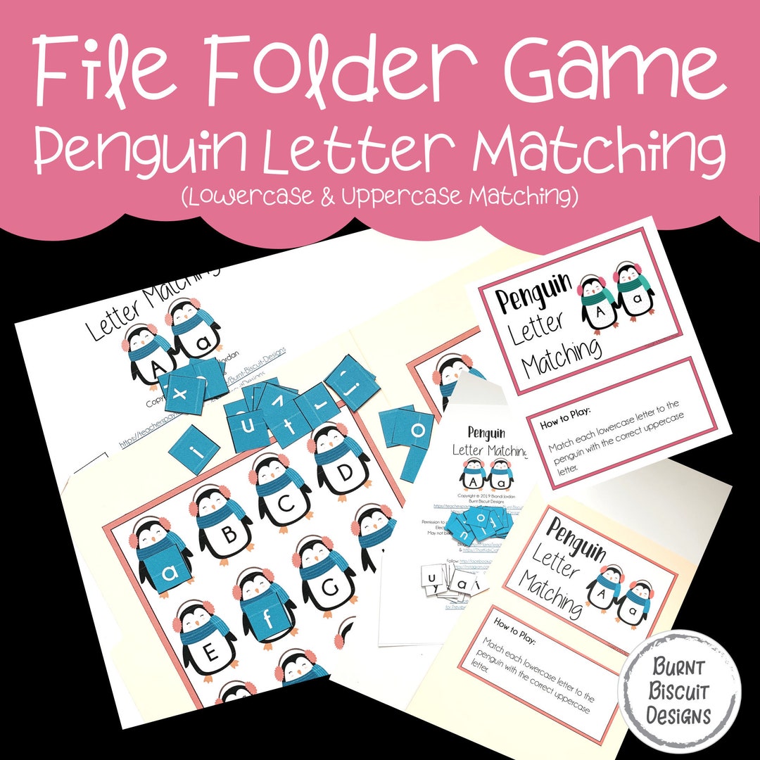 Preschool File Folder Game - Penguin Letter Matching Activity - Etsy