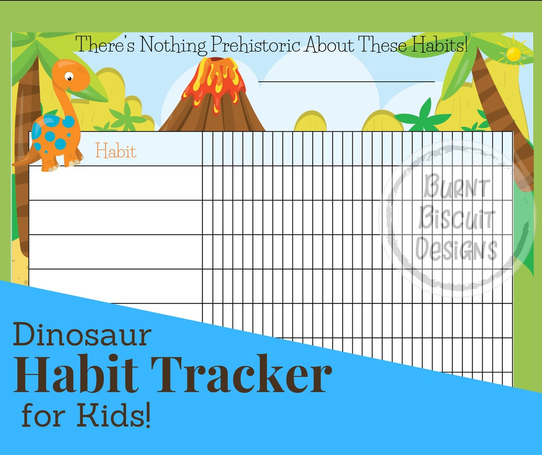 Habit Tracker Printable for Kids - Dinosaurs - Etsy UK