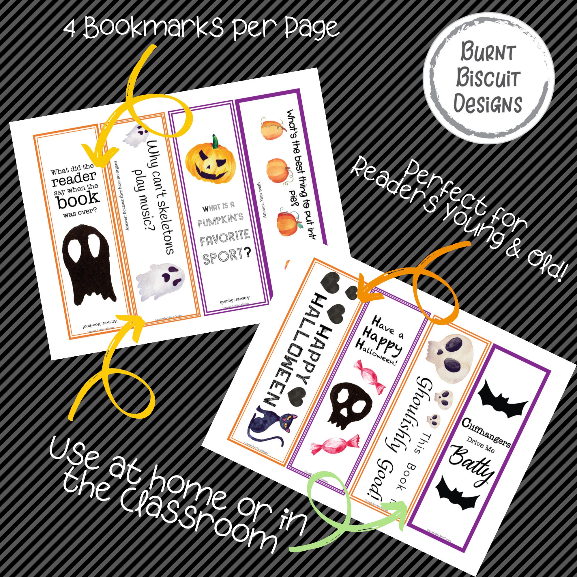Spooky Halloween Bookmarks Printables - Etsy
