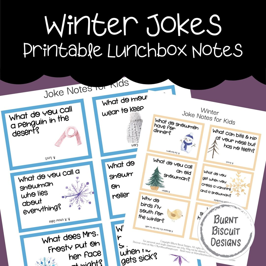 Winter Lunch Box Jokes Printable - Etsy