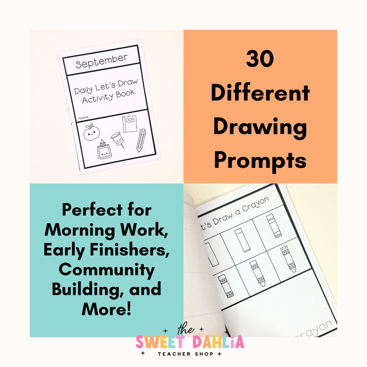 Daily Drawing Prompts for Kids - Let's Draw - September and Back to ...