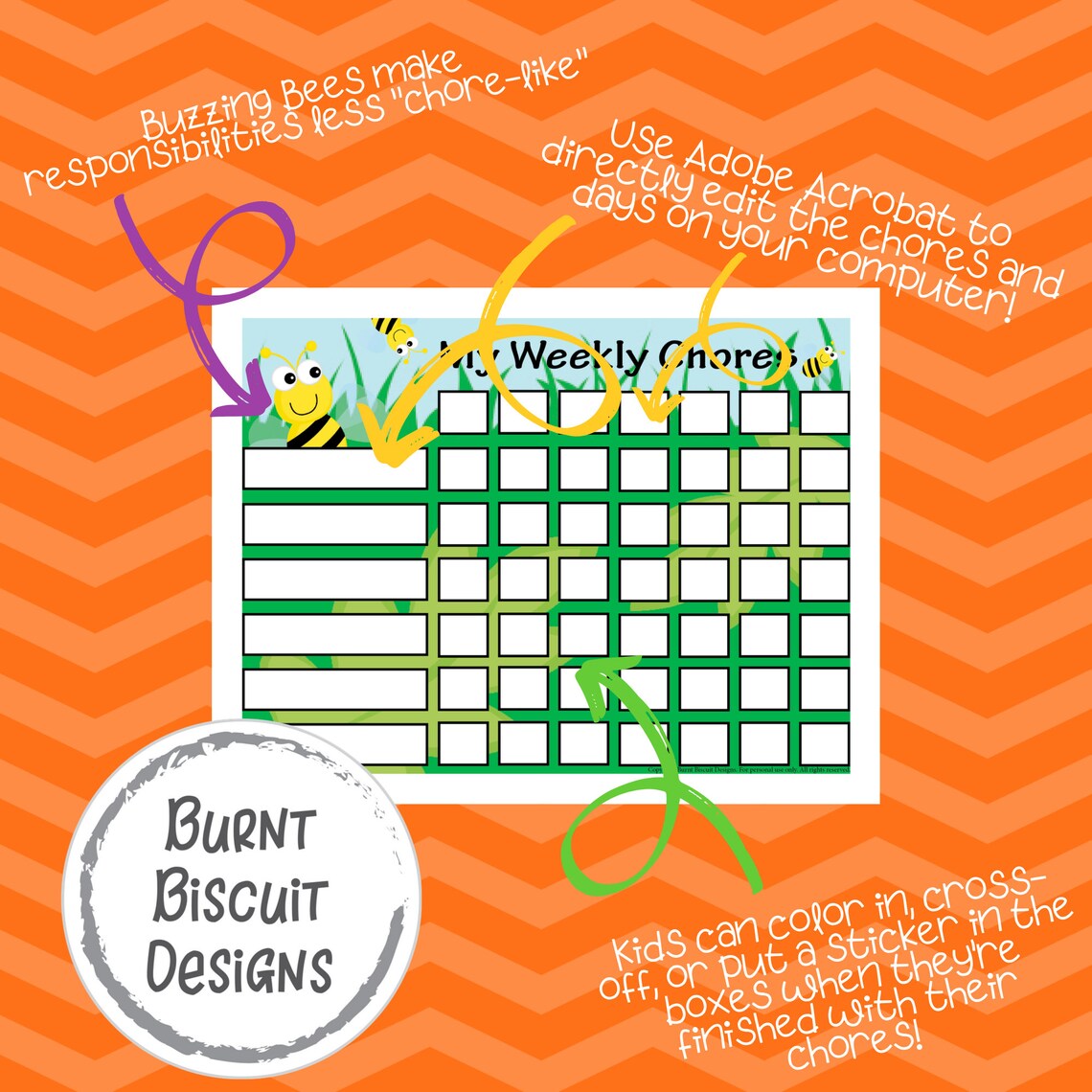 Editable Chore Chart Printable With Bees - Etsy Canada