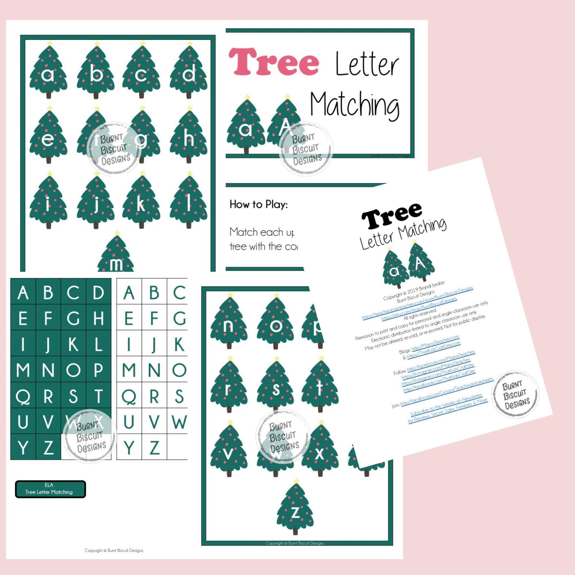 Preschool File Folder Game - Christmas Tree Letter Matching Activity - Etsy