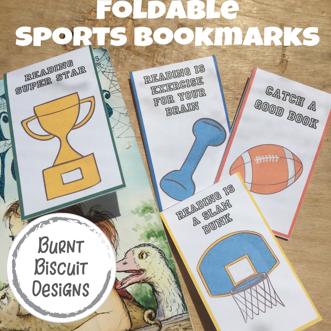 Sports Bookmarks - Printable Foldable Football Basketball Weight Trophy ...