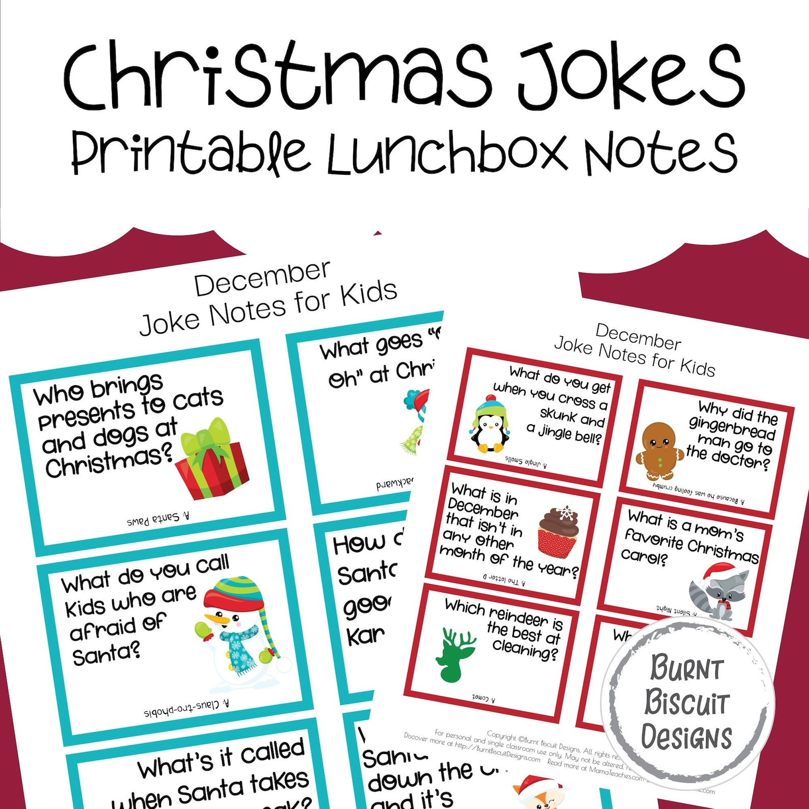 Christmas Lunch Box Jokes Printable - Etsy