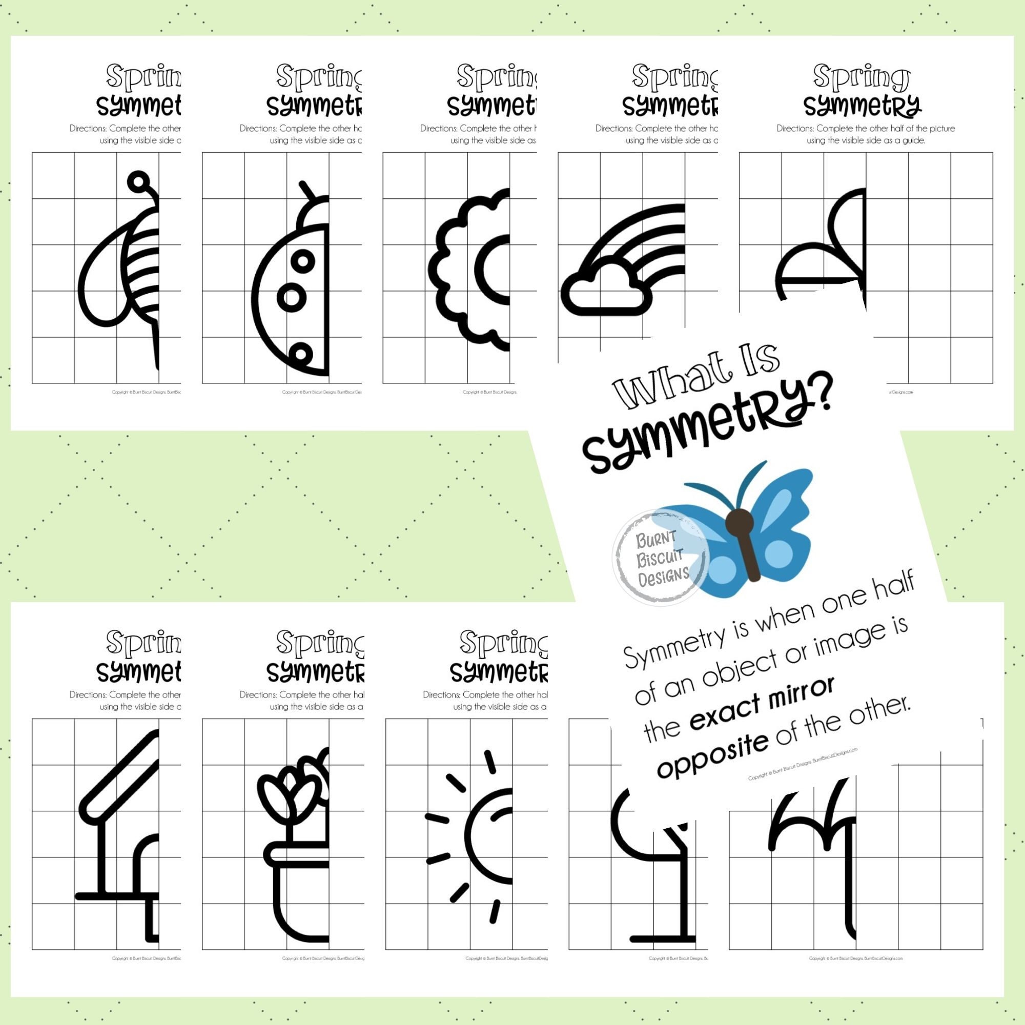 Math Printables: Spring Symmetry - Etsy