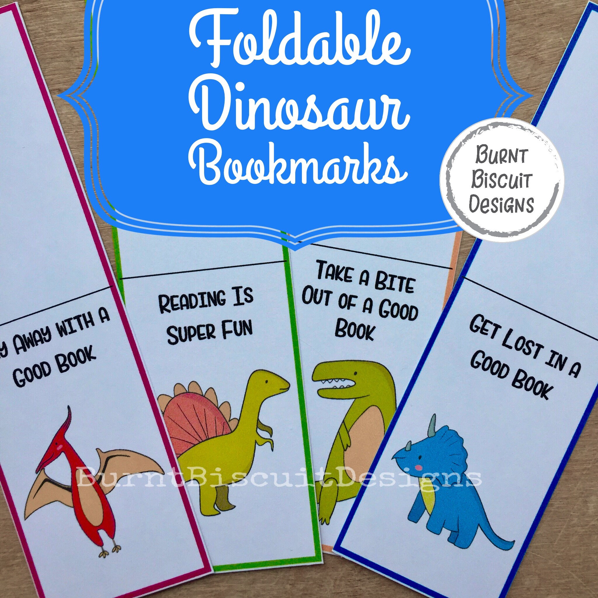 Dinosaur Bookmark Printable Foldable Dino Bookmarks - Etsy