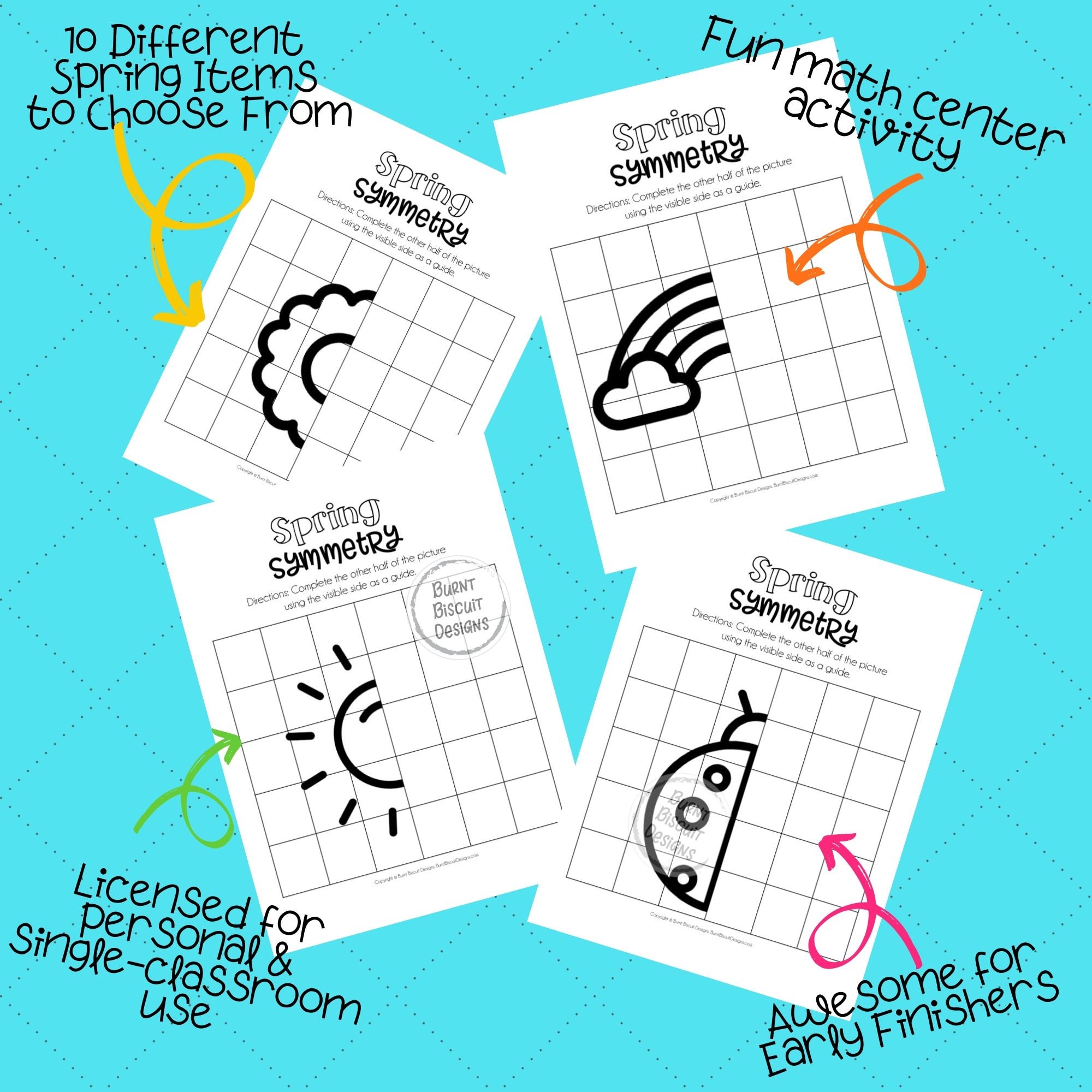 Math Printables: Spring Symmetry - Etsy